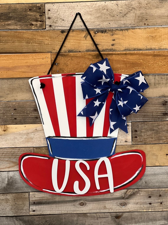 Uncle Sam Door Hanger Fourth of July Decor 4th of July - Etsy