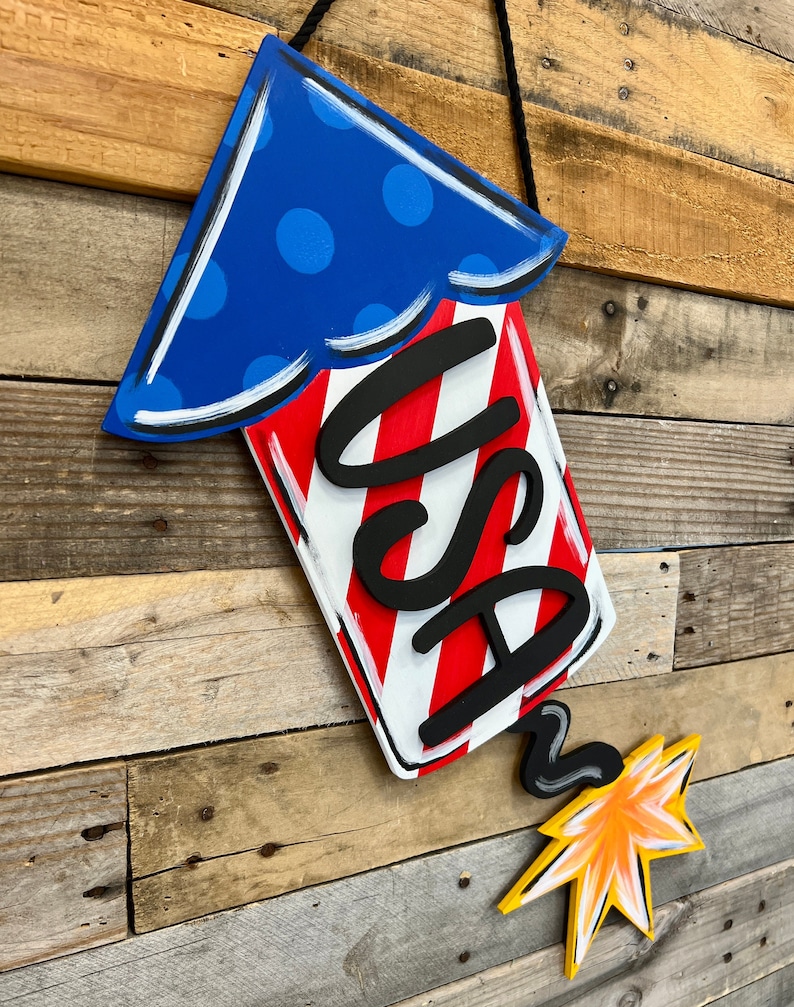 Firecracker Door Hanger Fourth of July Decor 4th of July - Etsy