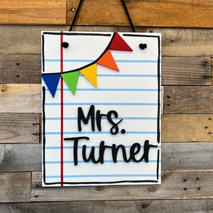 Custom Teacher Door Hanger | Classroom Decor | Paper Door Hanger ...