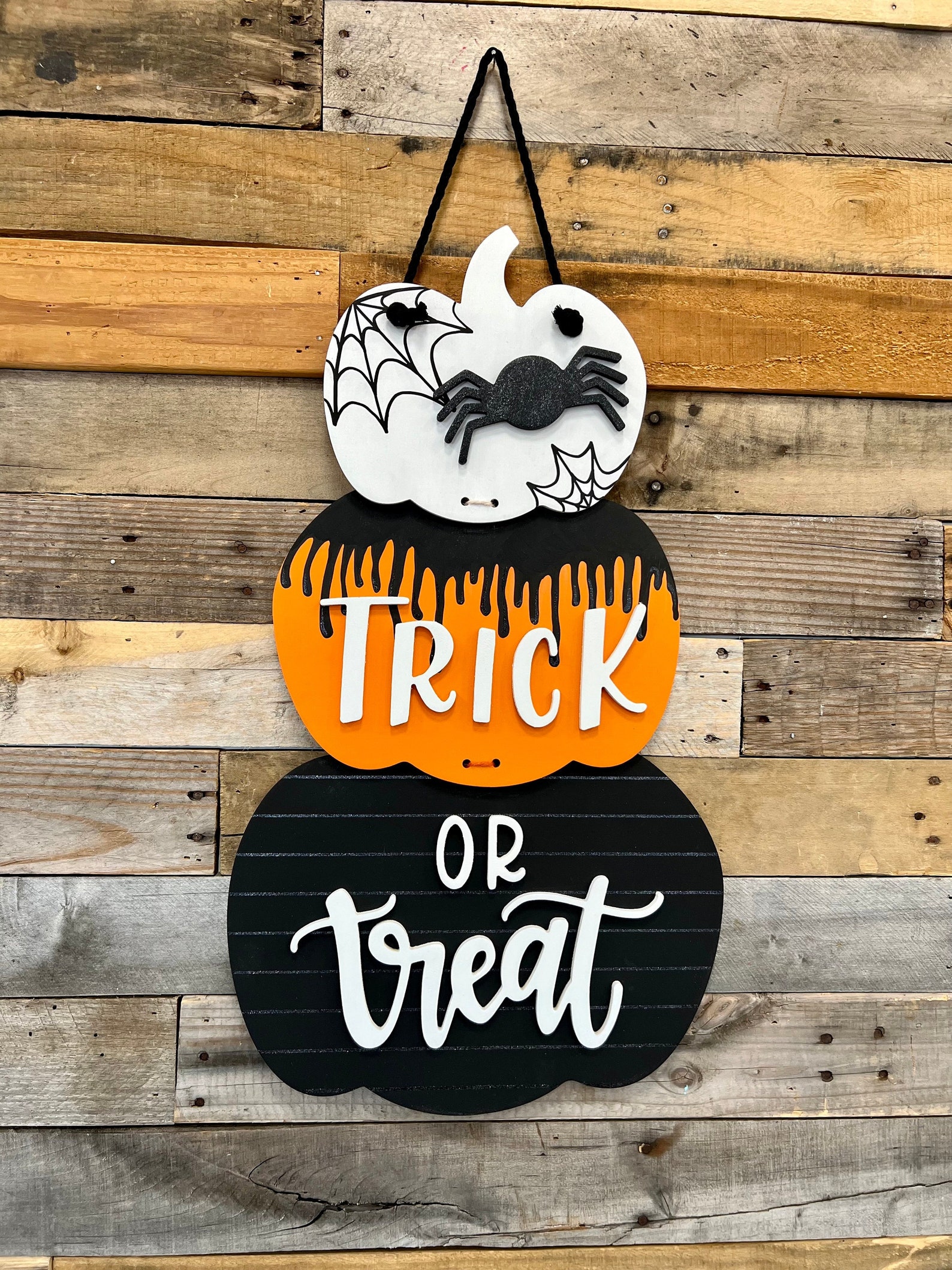 Halloween Door Hanger Trick or Treat Decor October Door - Etsy