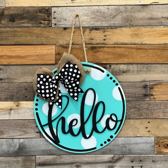 Hello Door Hanger Summer Home Decor Outdoor Decor Front - Etsy
