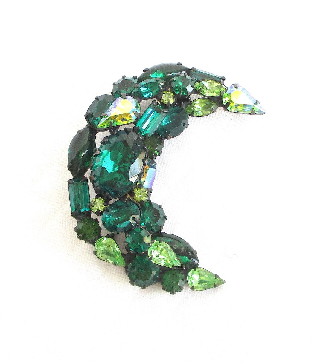 Original by Robert Emerald Green and Aurora Borealis Rhinestone Vintage ...
