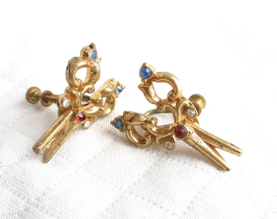 Very Rare - Rhinestone and Gold Metal Vintage Scissor… - Gem