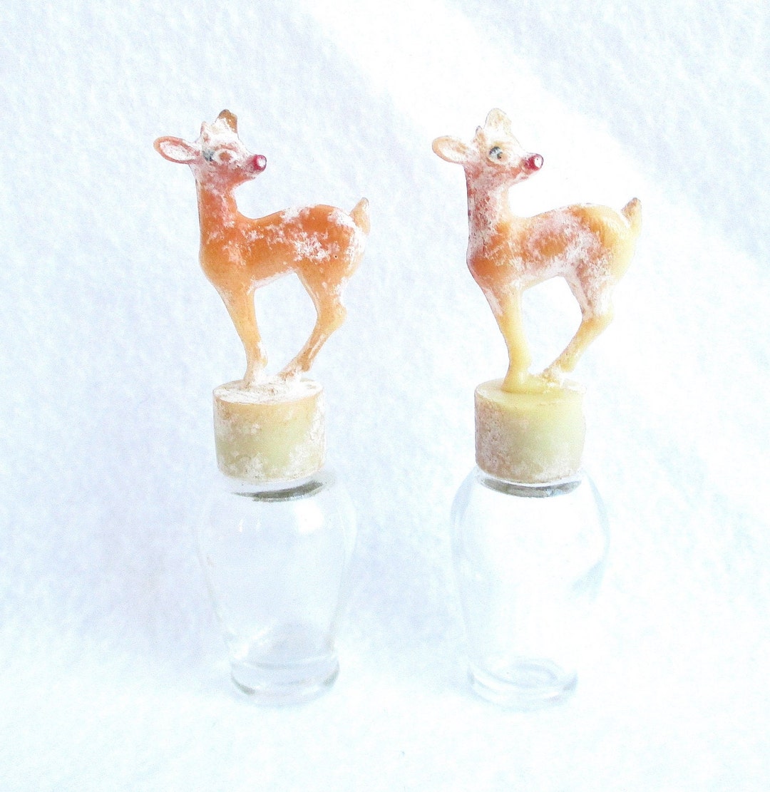 Vintage Rudolph the Red Nosed Reindeer Perfume Bottle Rubicon Set of ...