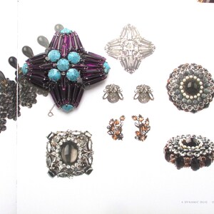 SCHREINER NY Arch Ruffle Brooch & Matching Clip Back Earrings Purple ...