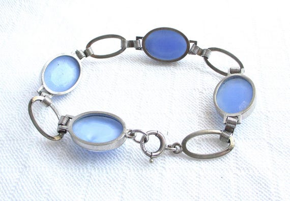 Sterling Silver Blue Moon Glow Vintage Bracelet - Hal… - Gem