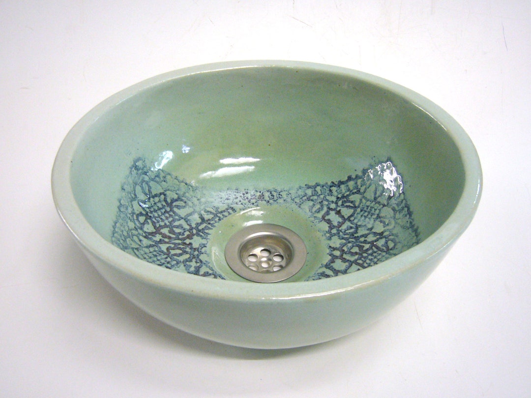 Oval Small Hand Wash Basin, Handmade Ceramic, 29 X 25 X 11 Cm, Brown ...