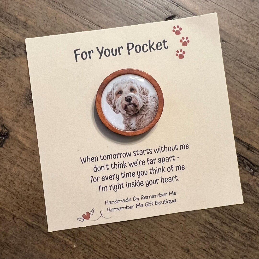 Custom Pet Memory Pendant, Personalized Photo Pocket Token Dog Passing ...