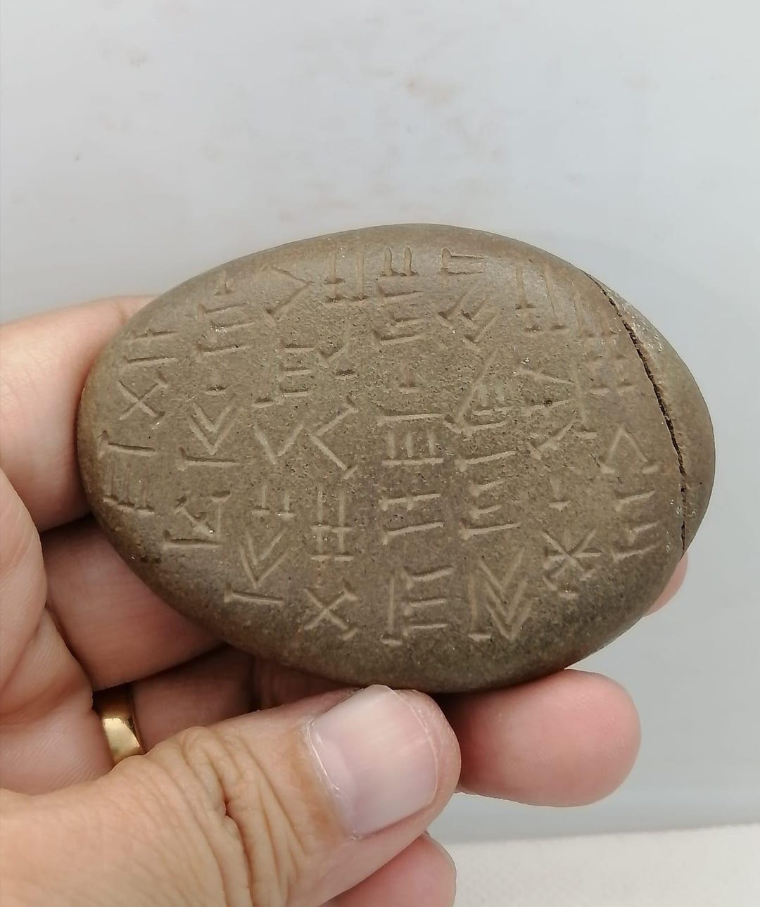 Ancient Inscribed Stone Tablet – Rare Tribal Artifact With Mysterious ...