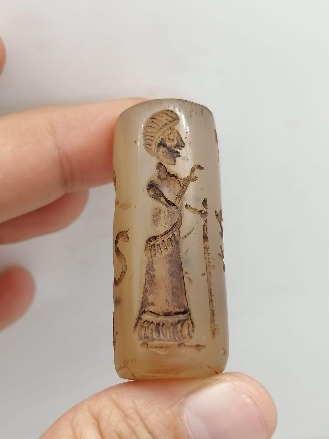 Roman Rock Crystal Cylinder Seal: Priestess, Lion & Sacred Symbols - Etsy