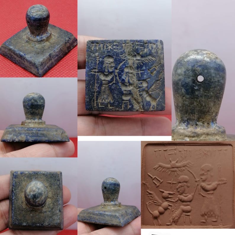 Roman Ancient Carved King With Servants Stone Seal Engraving Stone ...