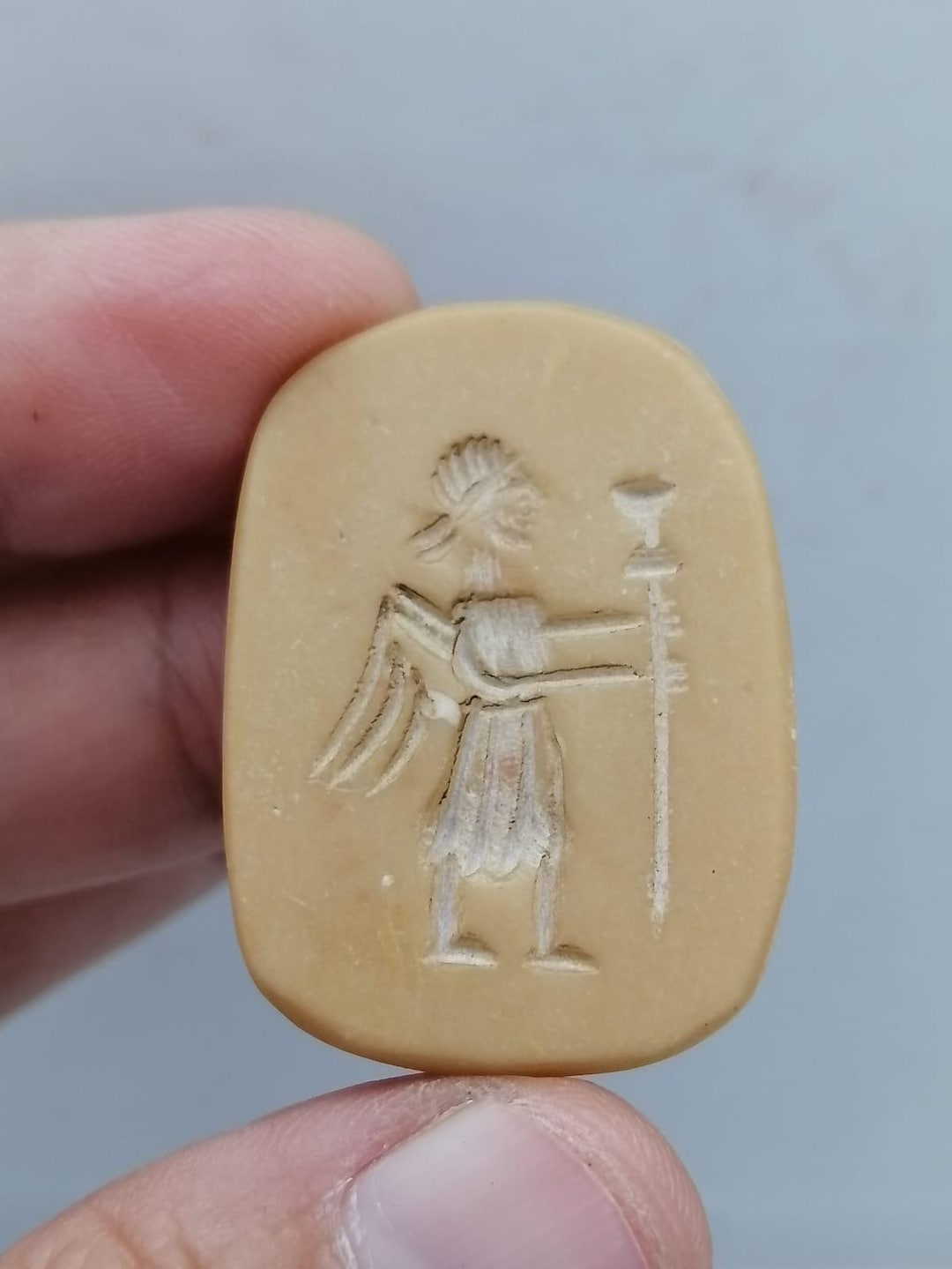 Rare Ancient-roman Stamp Seal With Handle – Winged Warrior Carving ...