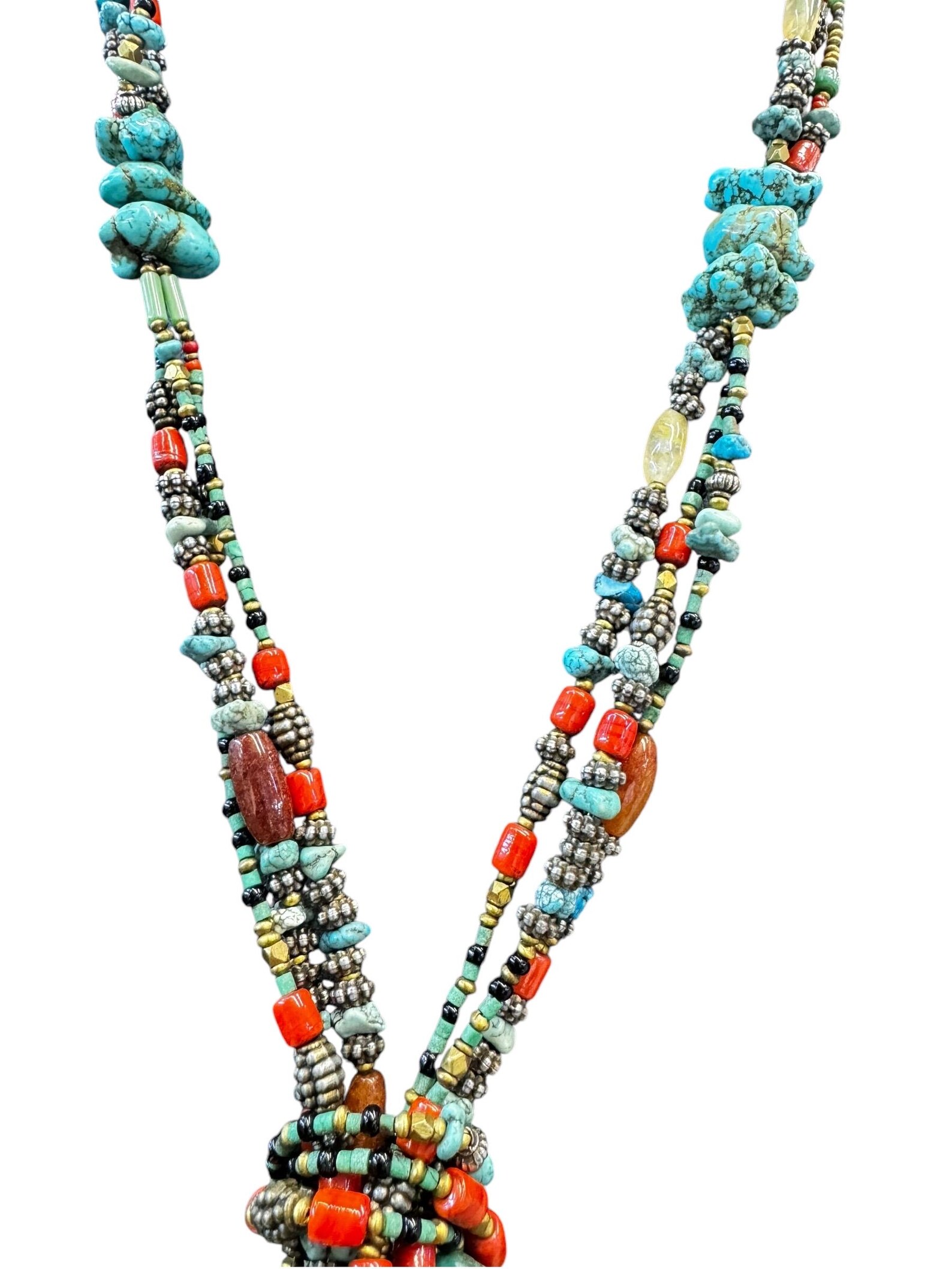 Most Beautiful Old Natural Coral Beads Necklace With Turquoise Beads ...