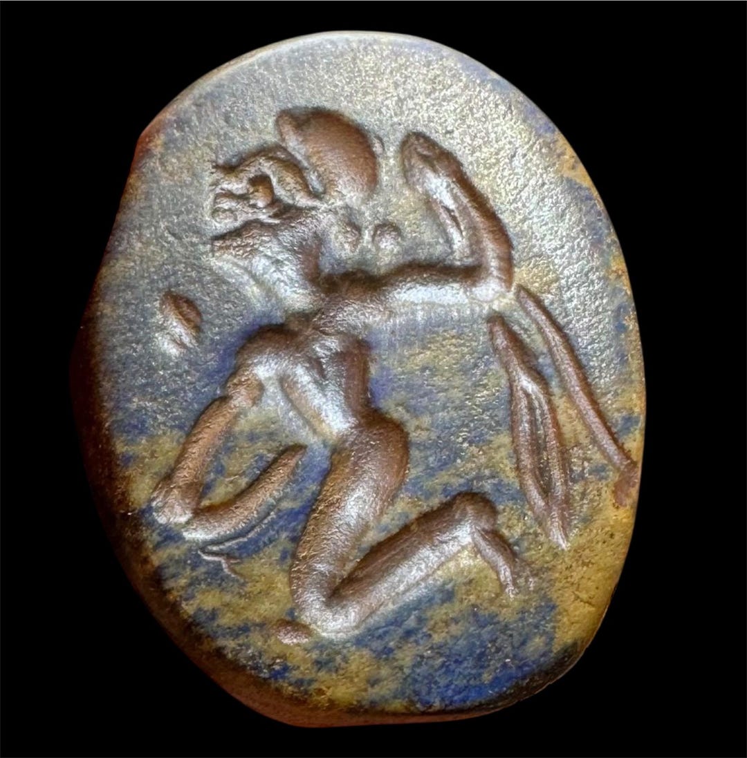 Ancient Roman Seal Bead • Warrior Intaglio Amulet, Collector's Relic - Etsy
