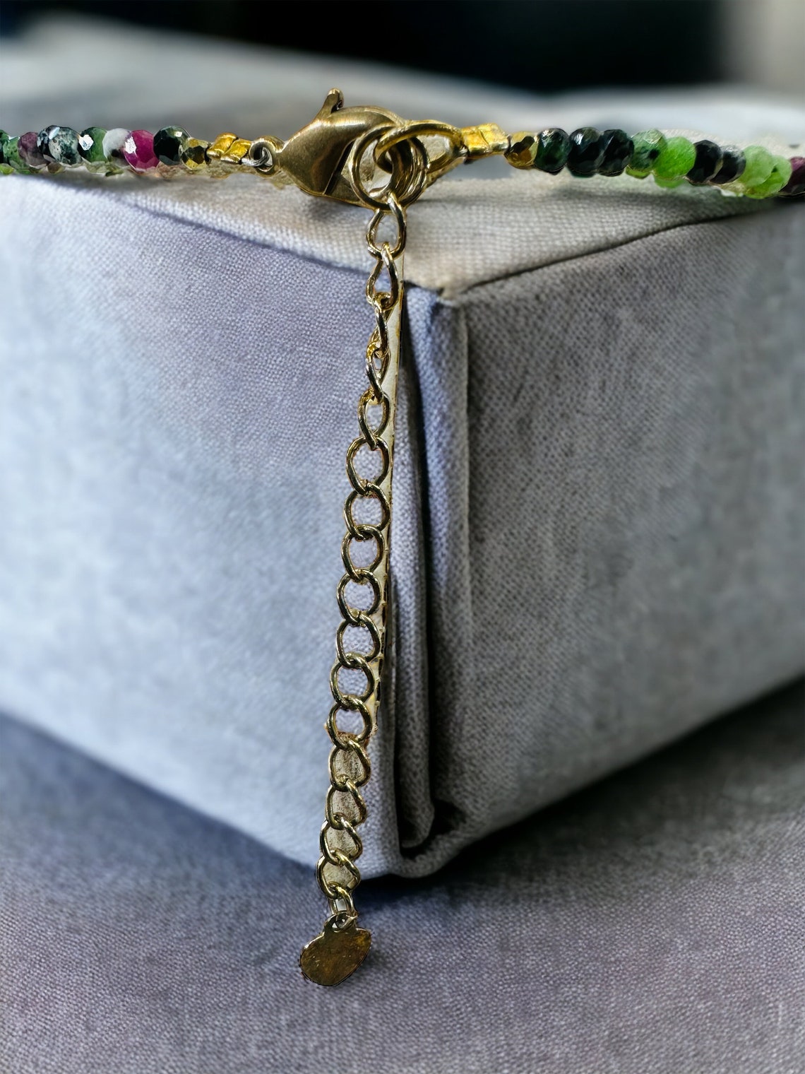 Ruby Malachite Necklace With Smoky Quartz Center (16-18 Inch) - Etsy