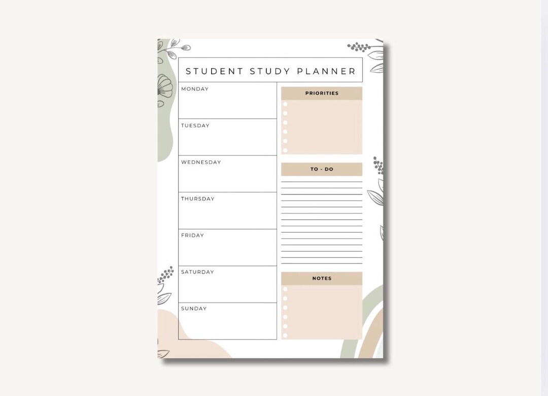 Weekly Planner Printable | Minimalist Weekly Overview | Aesthetic ...