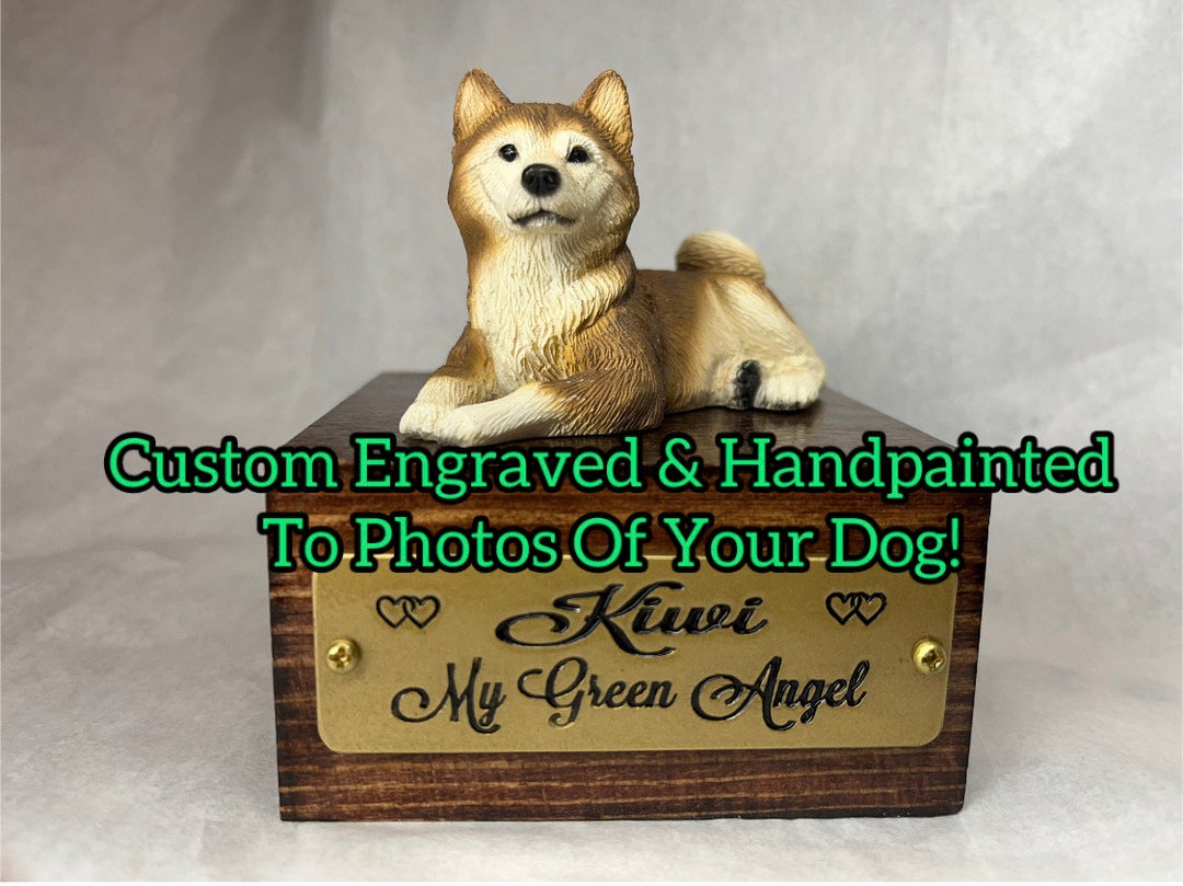 Custom Engraved Sheba Inu Mini Keepsake Urn Handpainted to Your Photos ...