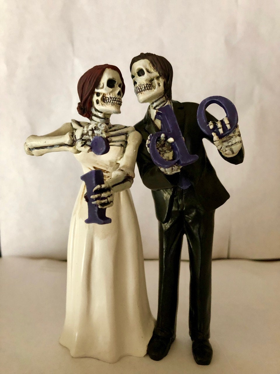 Custom Hairstyles Cake Topper I DO Skeleton Bride and Groom | Etsy