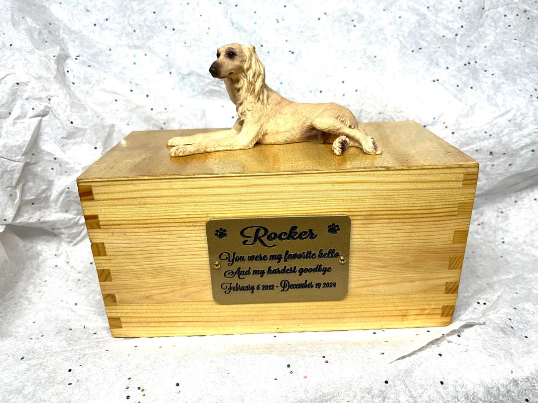 Custom Engraved Saluki Hound Urn for Ashes Pet Portrait to Your Photos ...