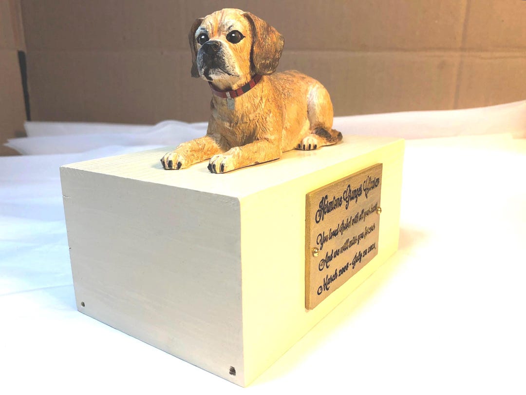 Custom Engraved Puggle Urn Pet Portrait Cremation Memorial to Your Dog ...