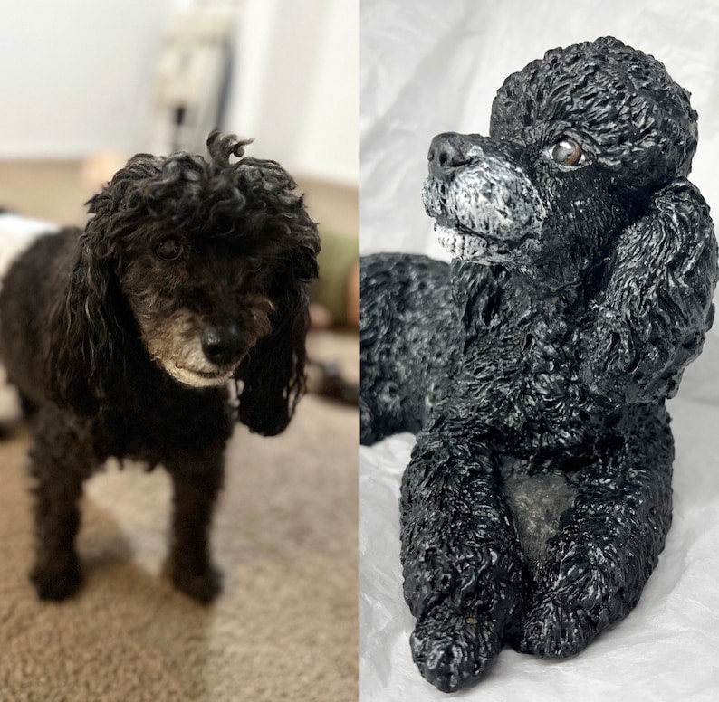 Customized Poodle Figurine Pet Portrait Handpainted to Your Photos - Etsy