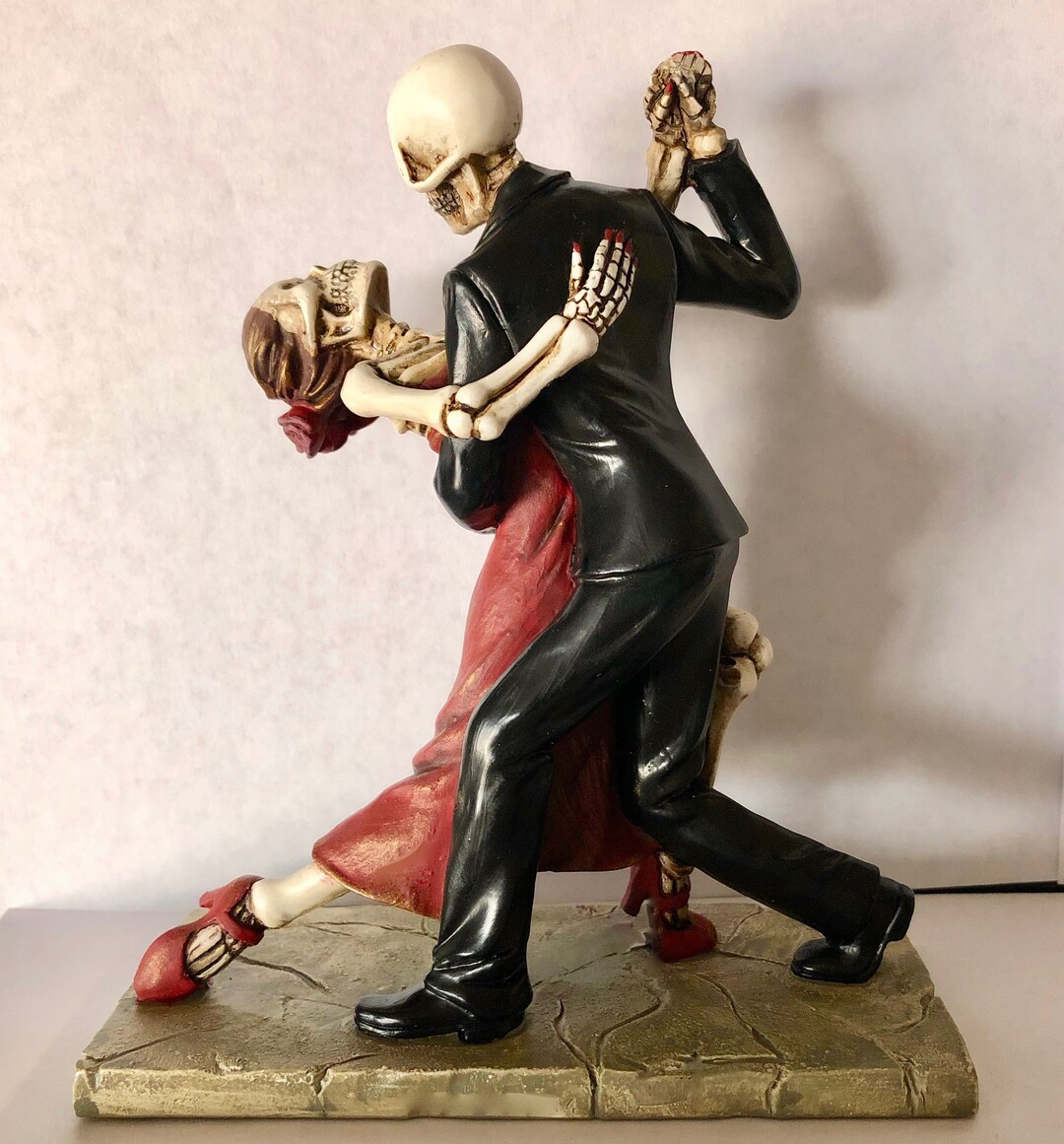 DANCE MACABRE Personalized Handpainted Skeleton Bride and Groom Resin ...