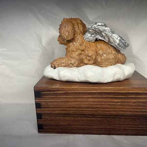 Handmade Custom Engraved Maltese on A Cloud Urn Pet Portrait Figurine ...