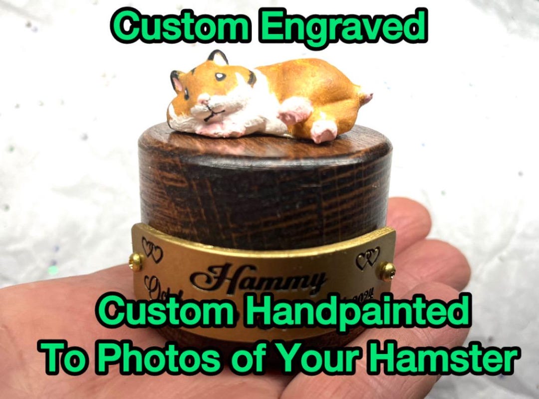 Custom Engraved Hamster Mini Urn Handpainted to Your Photos - Etsy
