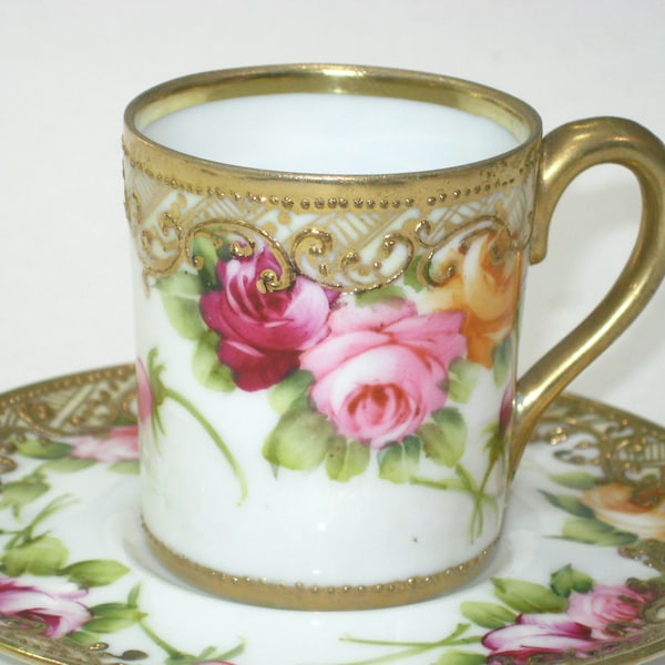 Hand Painted Rose Porcelain - Etsy
