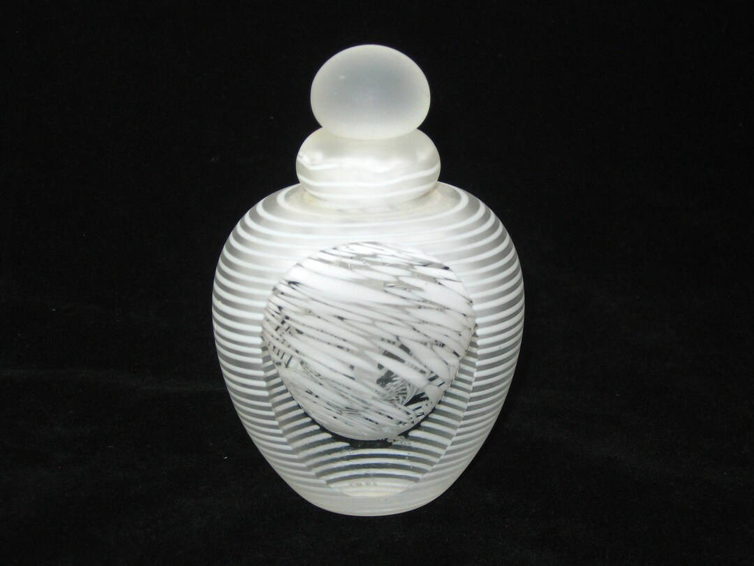 James Clarke Studio Art Glass Perfume Bottle & Stopper Cased and Facet ...