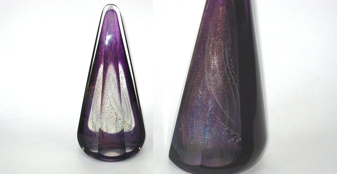 Stuart Abelman Window Facet Cut Conical Dichroic Paperweight - Veiled ...