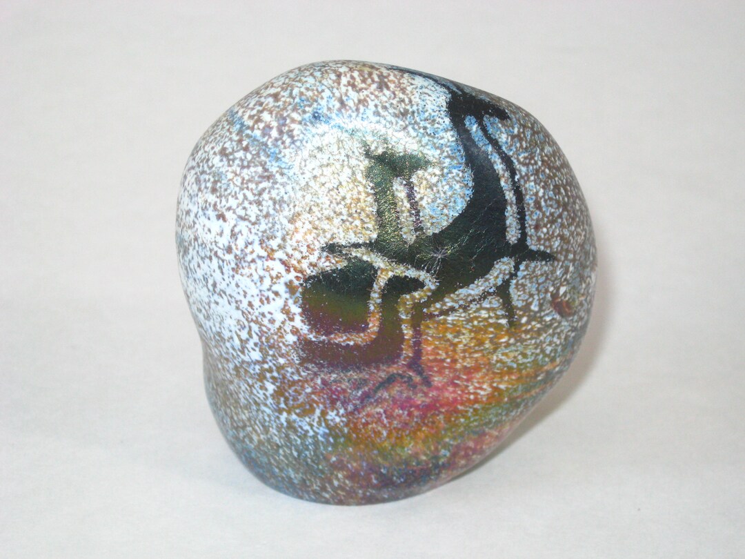 Richard Satava Art Glass Petroglyph Paperweight Signed & Numbered ...