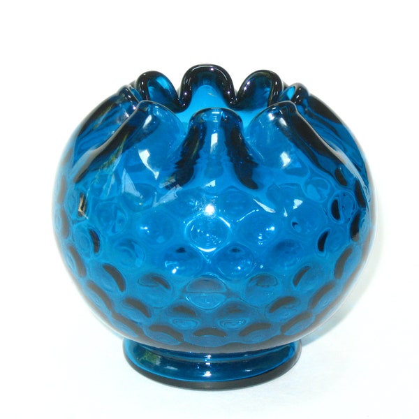 Fenton Blue Coin Dot Vase - Etsy