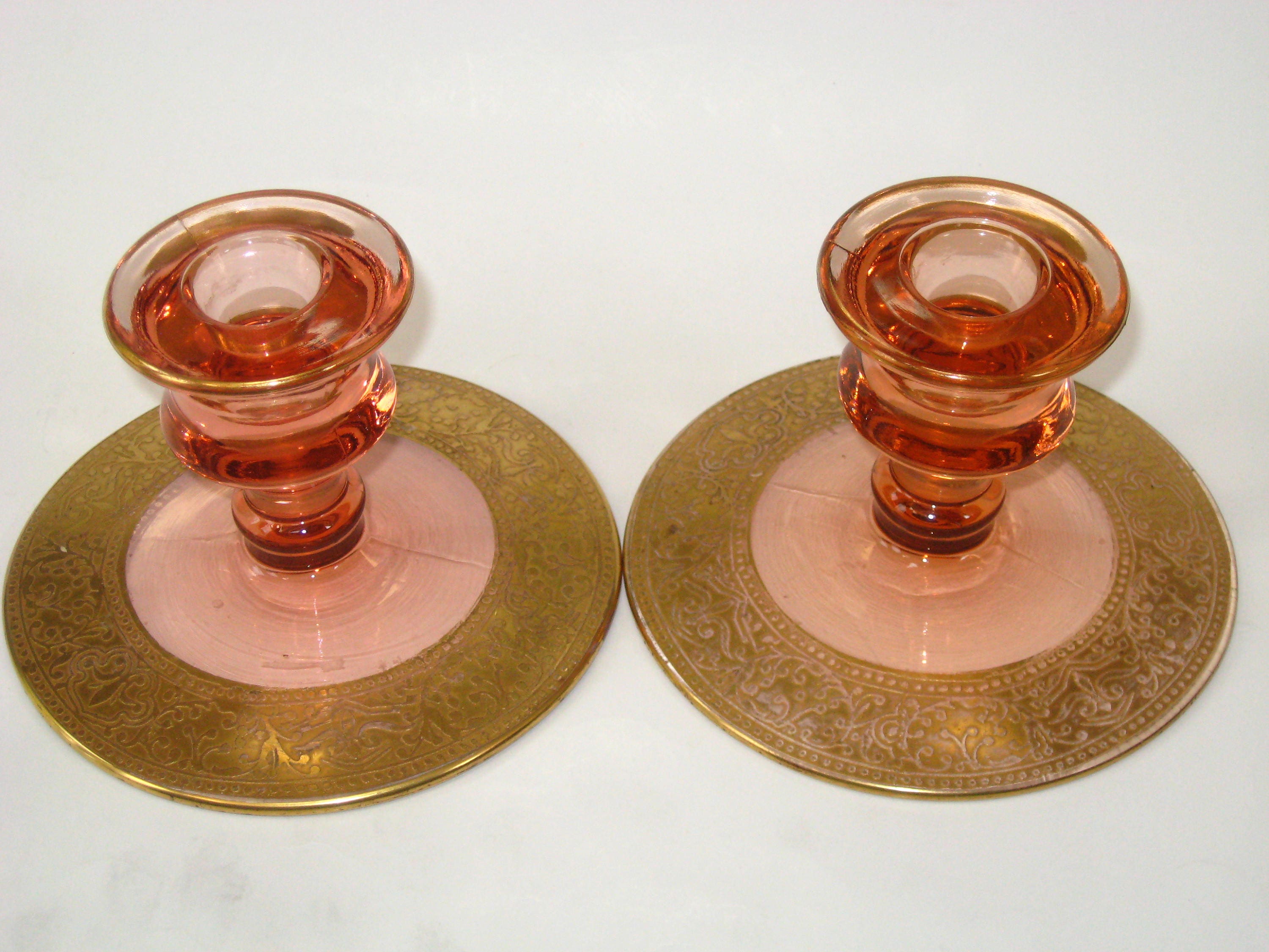 Collectibles Collectible Glass AS IS Peach Cambridge Glass Decagon ...