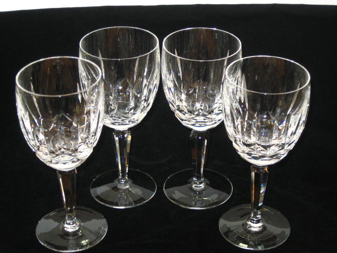 Set 4 Waterford Crystal KILDARE 7" Water Goblets Stems; Vintage Old ...