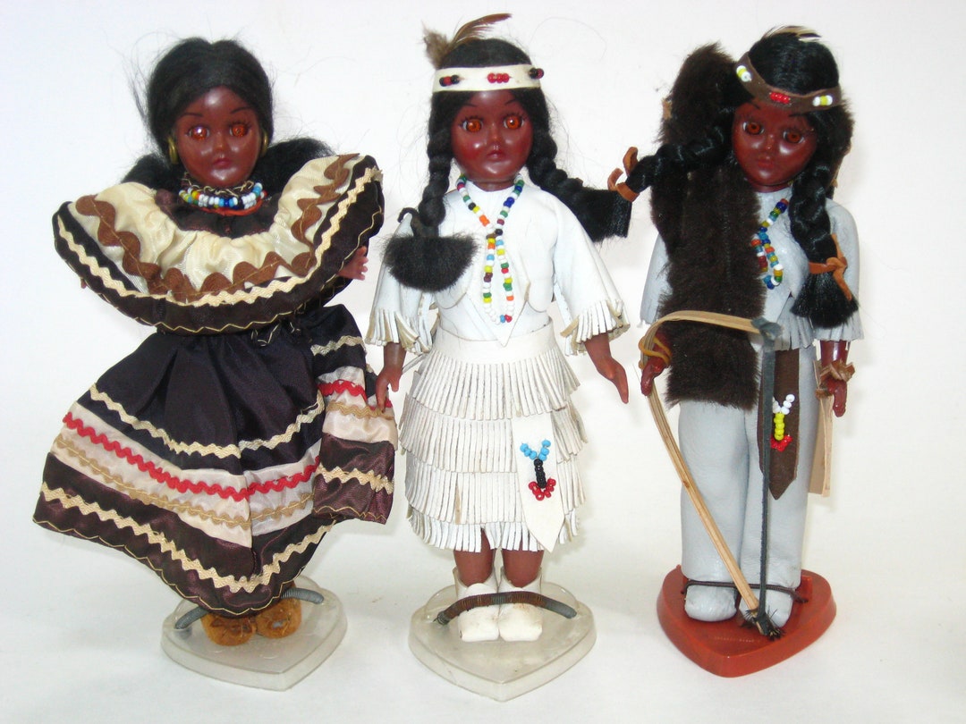 Lot 3 Carlson Native American Sleepy Eye Dolls: Mohawk Princess ...