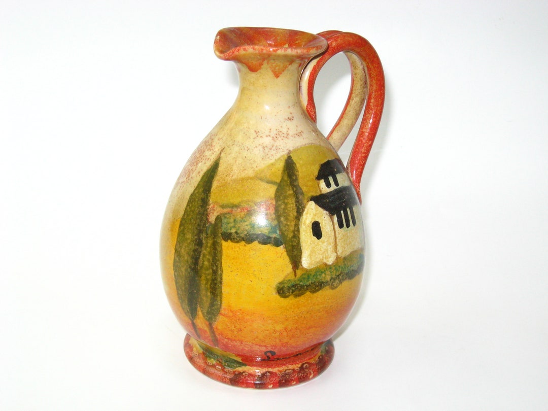 ITALICA ARS Maiolica Syrup Pitcher or Large Cruet Tuscany Country Villa ...