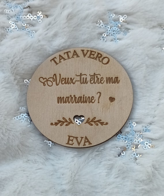Carte demande marraine parrain en bois personnalisé - Etsy France