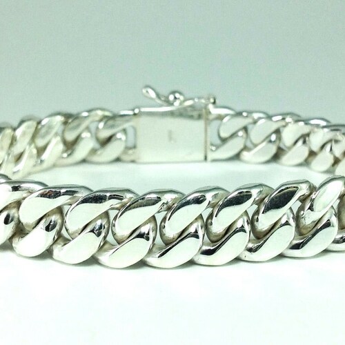 Authentic 925 STERLING SILVER Miami Cuban Link Chain for - Etsy