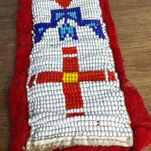 Native American Beaded Sash Sioux Dakota Tribe Beadwork 26" Red Blue ...