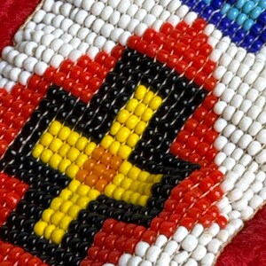 Native American Beaded Sash Sioux Dakota Tribe Beadwork 26" Red Blue ...