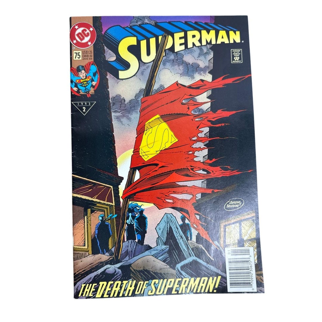 Superman Comic 75 the Death of Superman 1993 DC Comic Book 90s Ungraded ...
