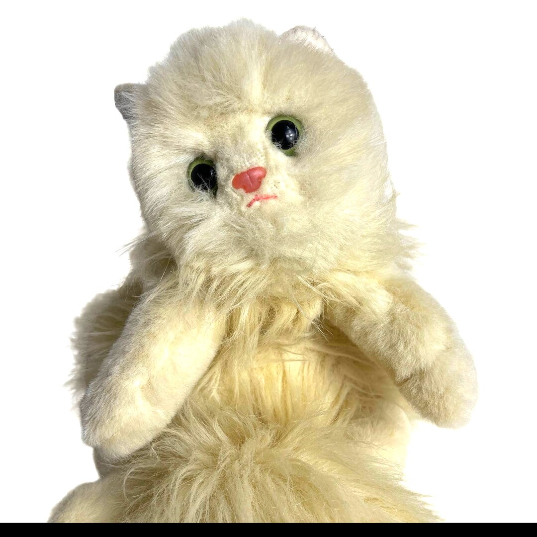 Vintage 1987 Ty Cat Plush Peaches Long Hair Large Stuffed Cat Toy Korea ...