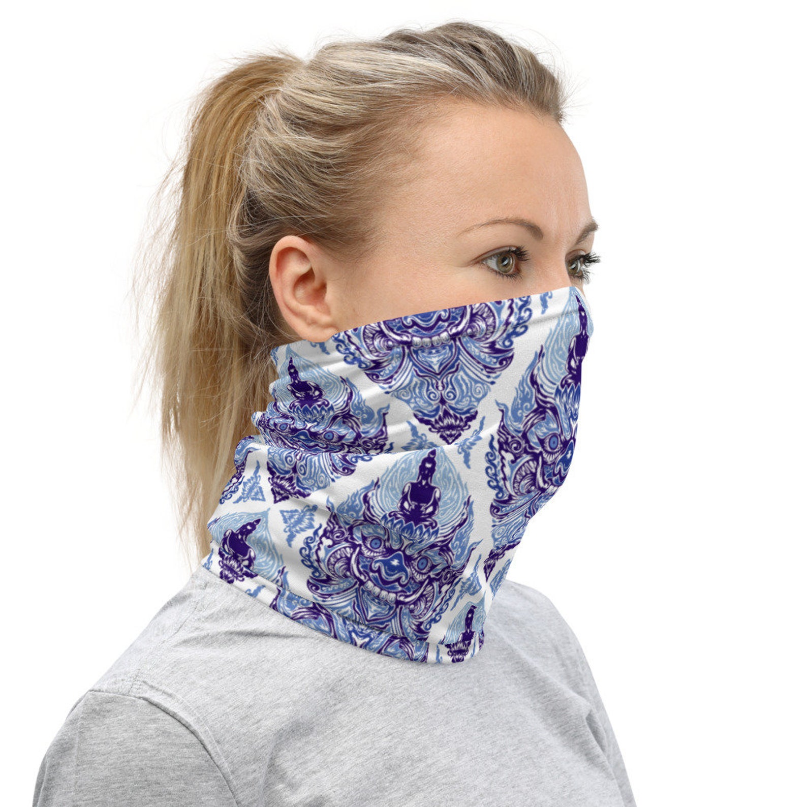 Thai Tattoo Design Neck Gaiter 'hanuman Monkey Lord' - Etsy