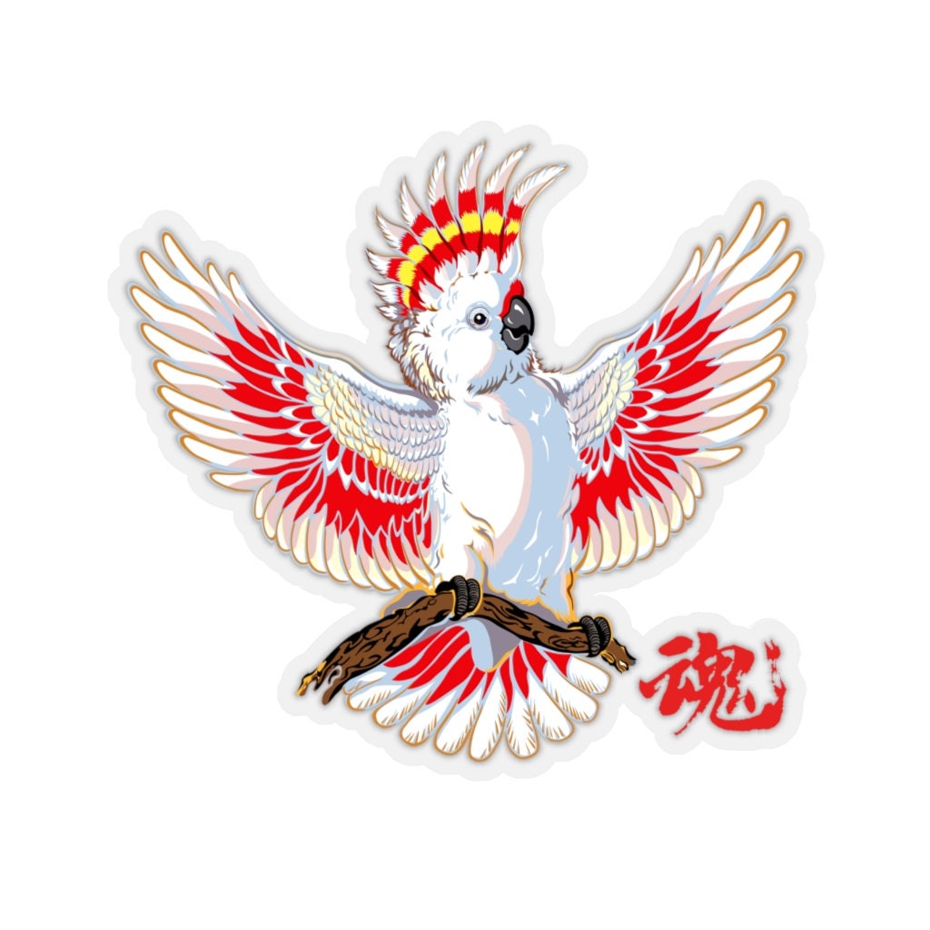Thai Tattoo Design "holy White Parrot With Japanese Kanji" New Retro ...