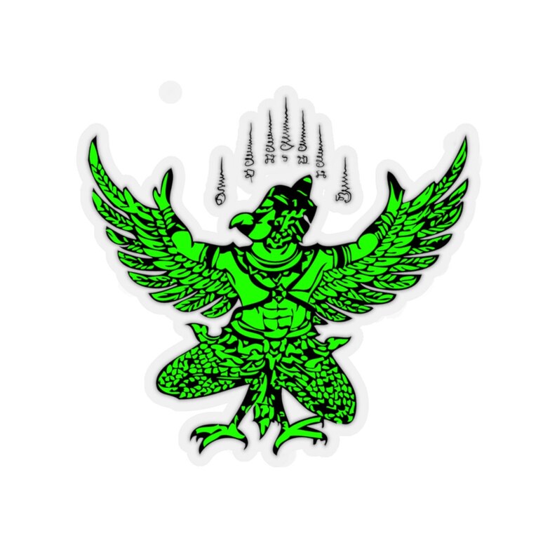 Thai Tattoo Design ''holy Green Garuda Lord New Retro Funny Kiss-cut ...