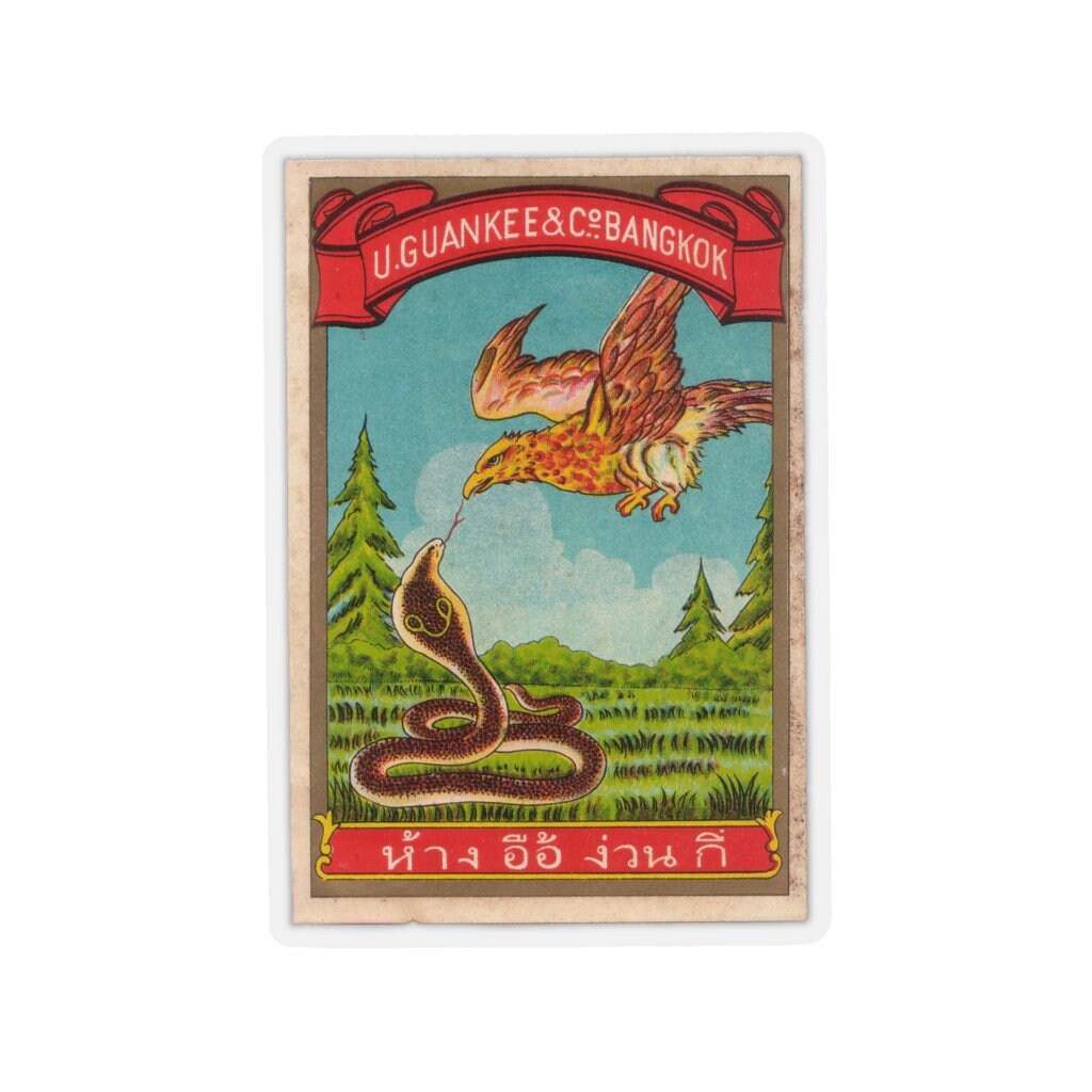 Thai Tattoo Design vintage Thai Ad Label With Eagle and - Etsy