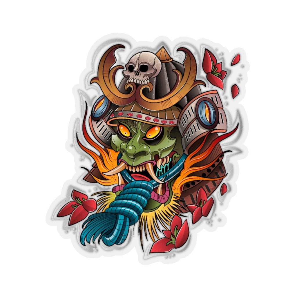 Thai Tattoo Design "samurai Shogun Warrior" New Retro Funny Kiss-cut ...