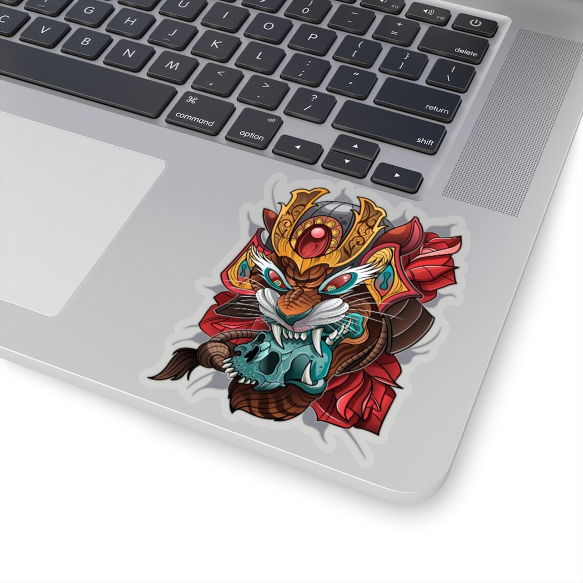 Thai Tattoo Design lion Samurai Shogun New Retro Funny Kiss-cut Sticker ...