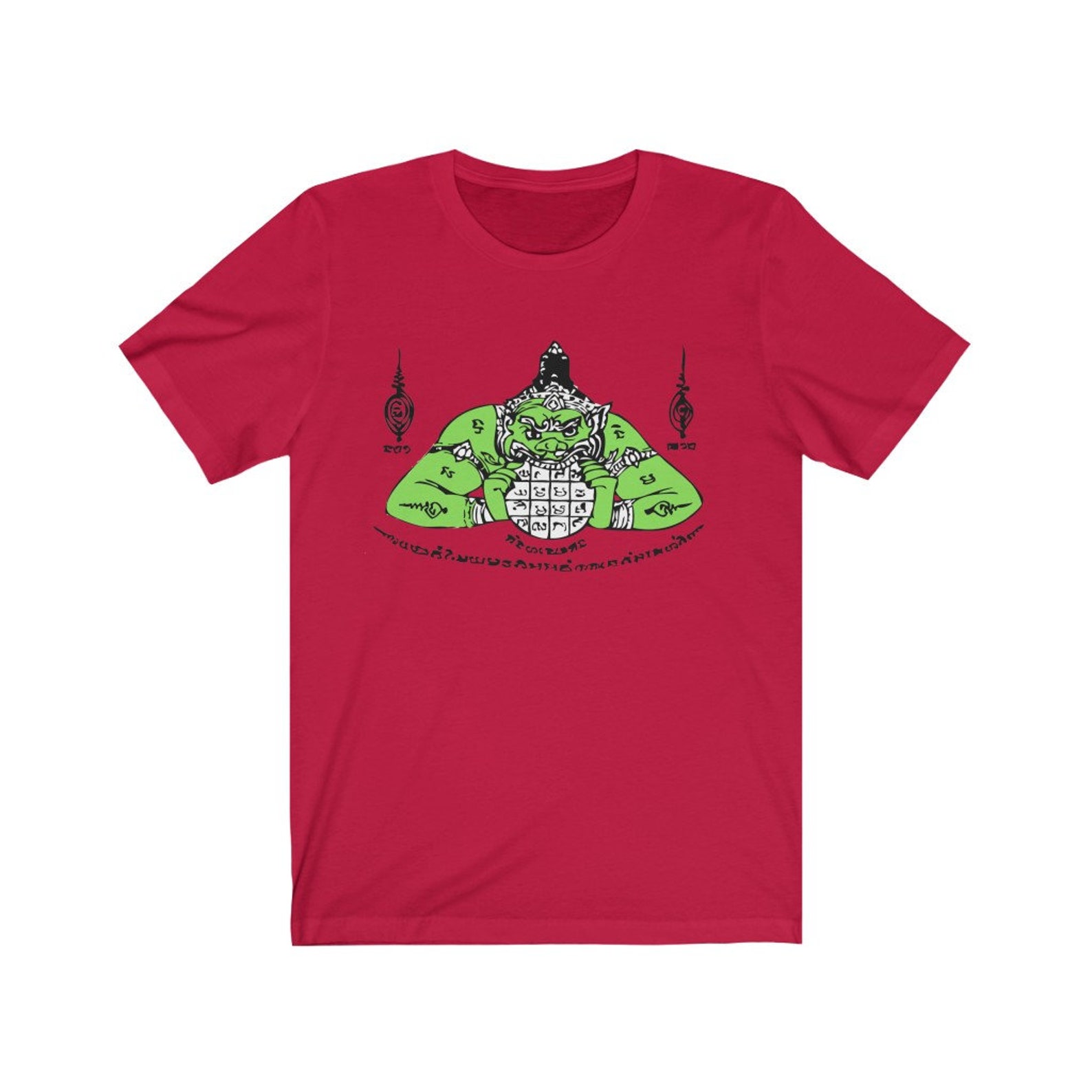 Thai Tattoo Design T-shirt 'monkey Lord Phra Rahu Holding Sacred Tablet ...